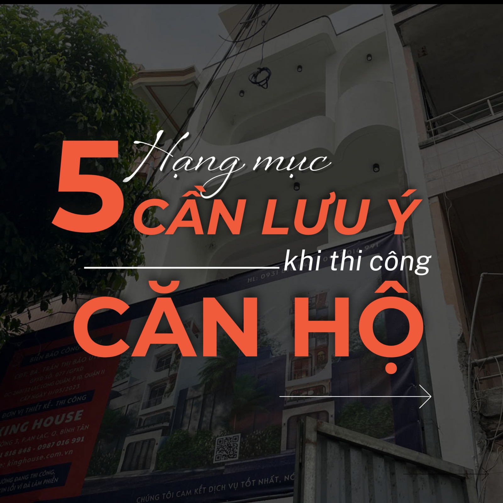 5 Hạng Mục Quan Trọng Khi Thi Công Căn Hộ